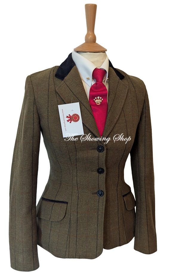 MAIDS PRETTY PONIES BROWN TWEED JACKET SIZE 6 (30)