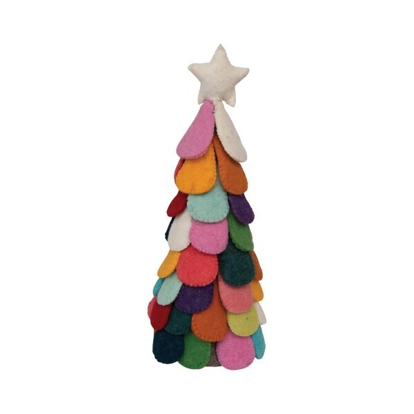 Wool Felt 18" Multi Colored Tree