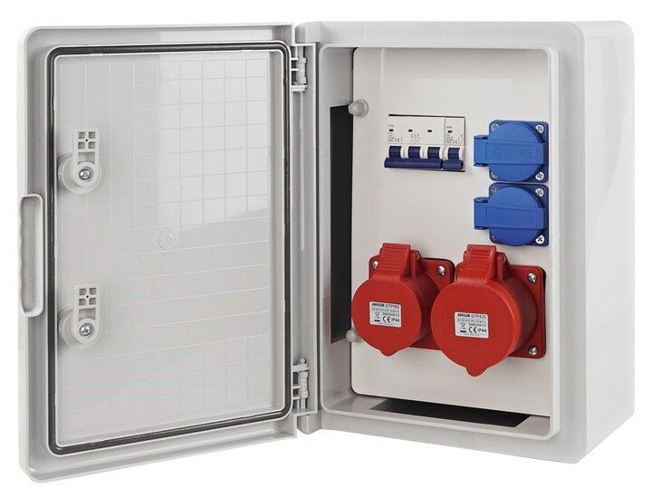 Schaltanlage Elektro-Wandverteiler 1x 16A / 1x 32A / 2x230V komplett ...