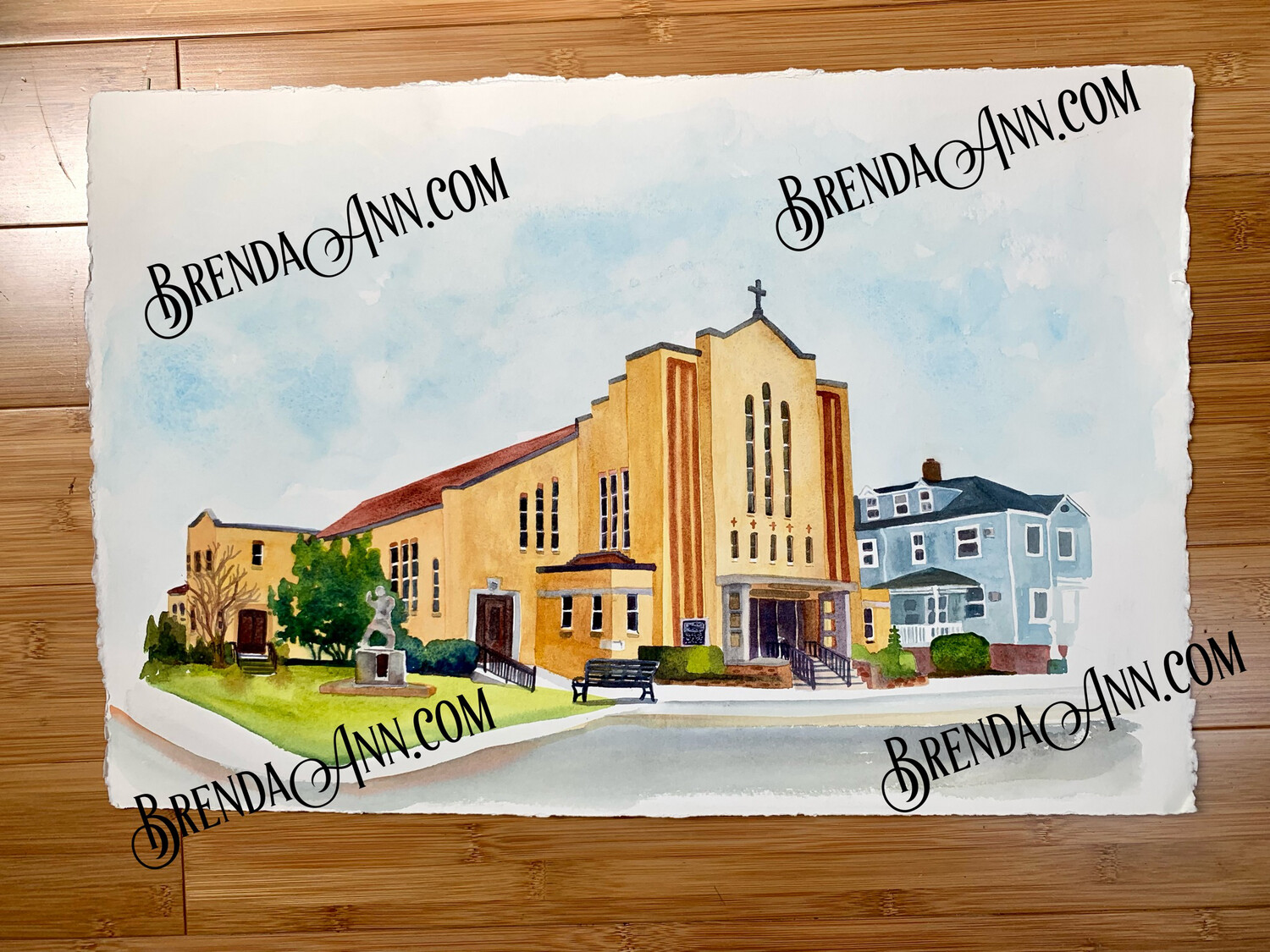 Stone Harbor Art - St. Paul’s Church Watercolor
