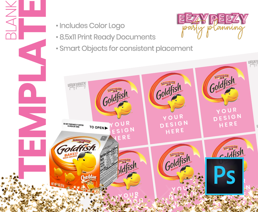 PSD • Mini Goldfish Box Label