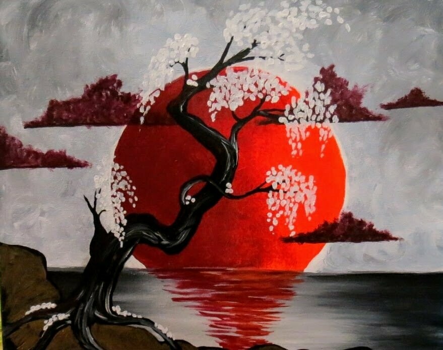 My Tree by the Blood Red Moon | Original Art Painting