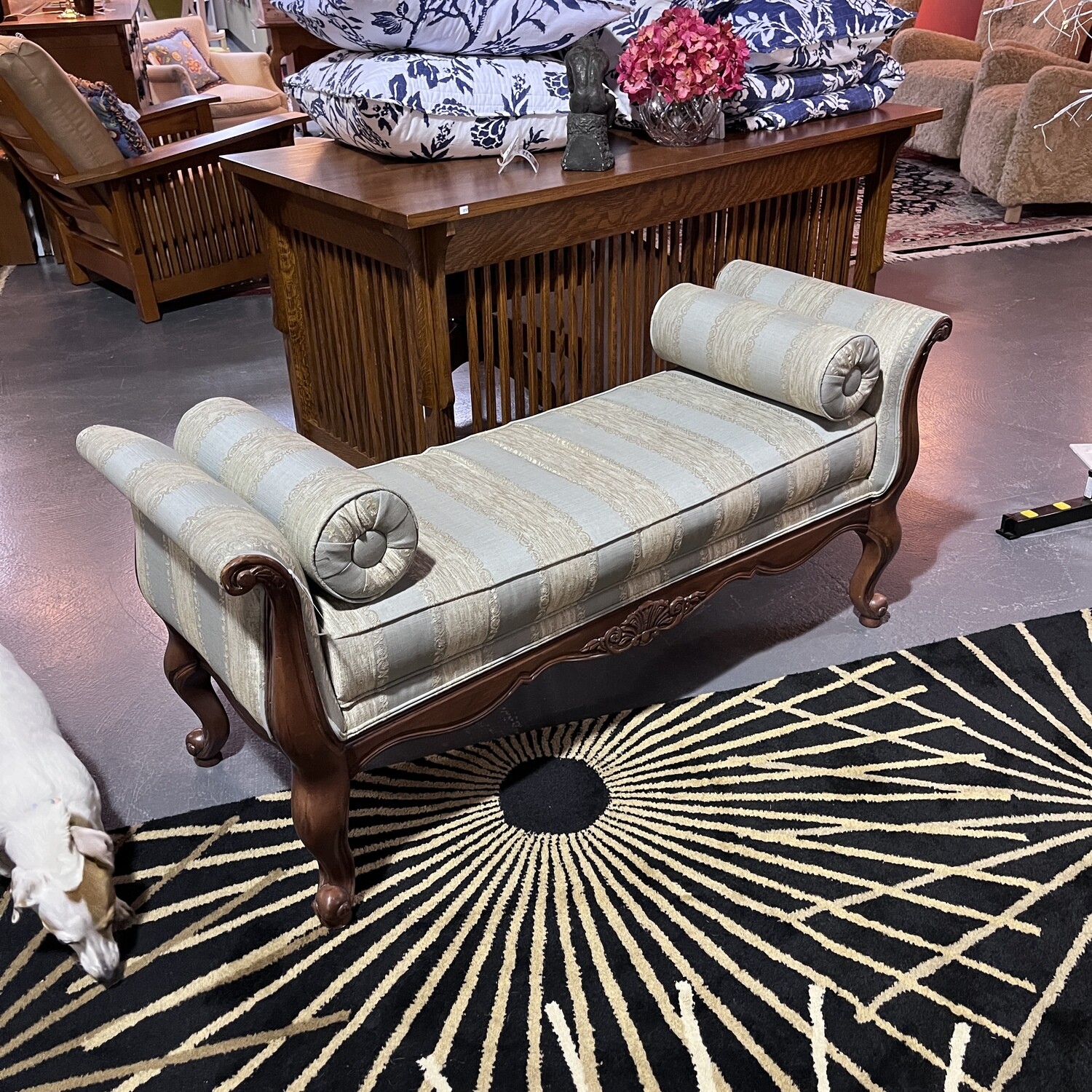 Ethan Allen Rolled-arm Bench