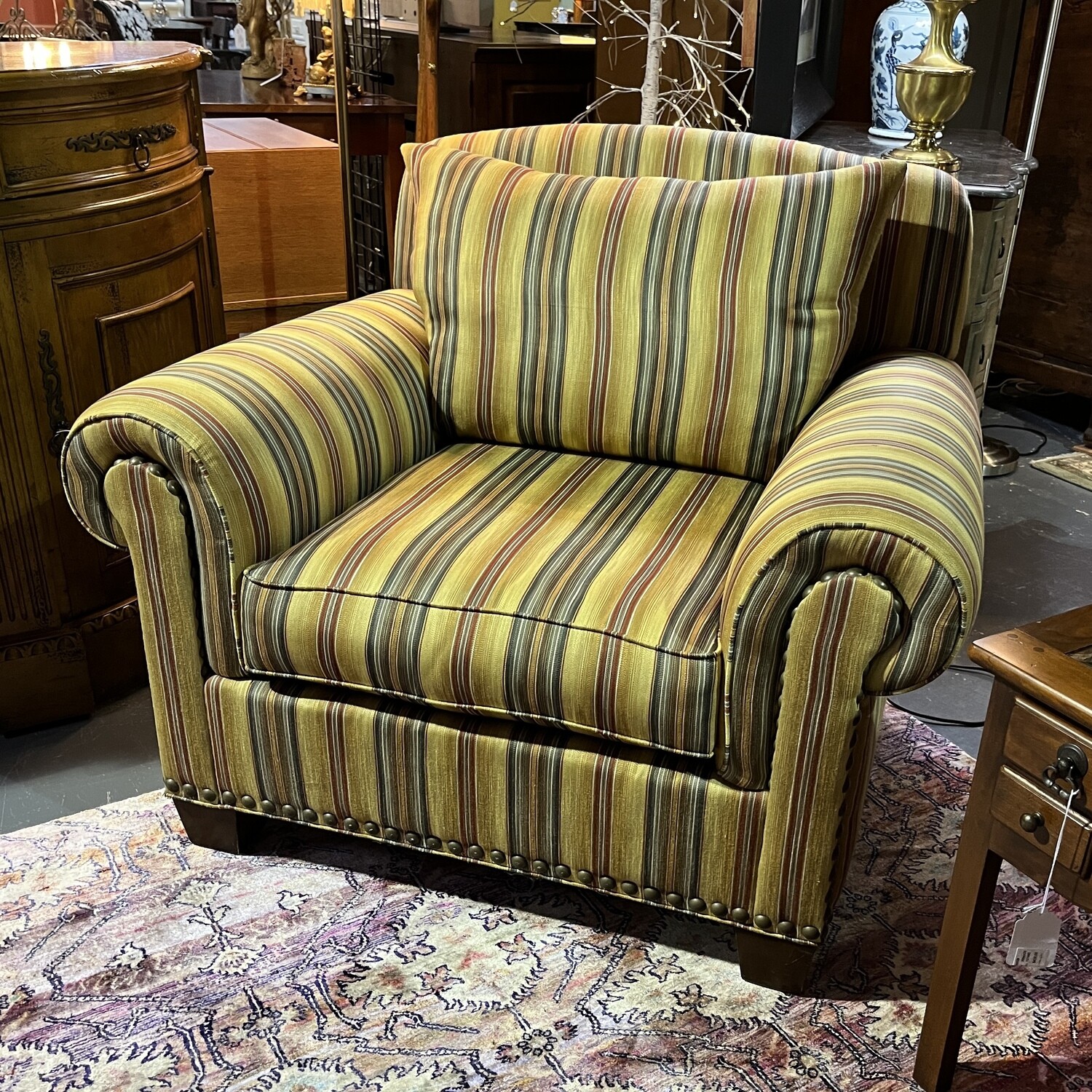 Norwalk Striped Club Chair