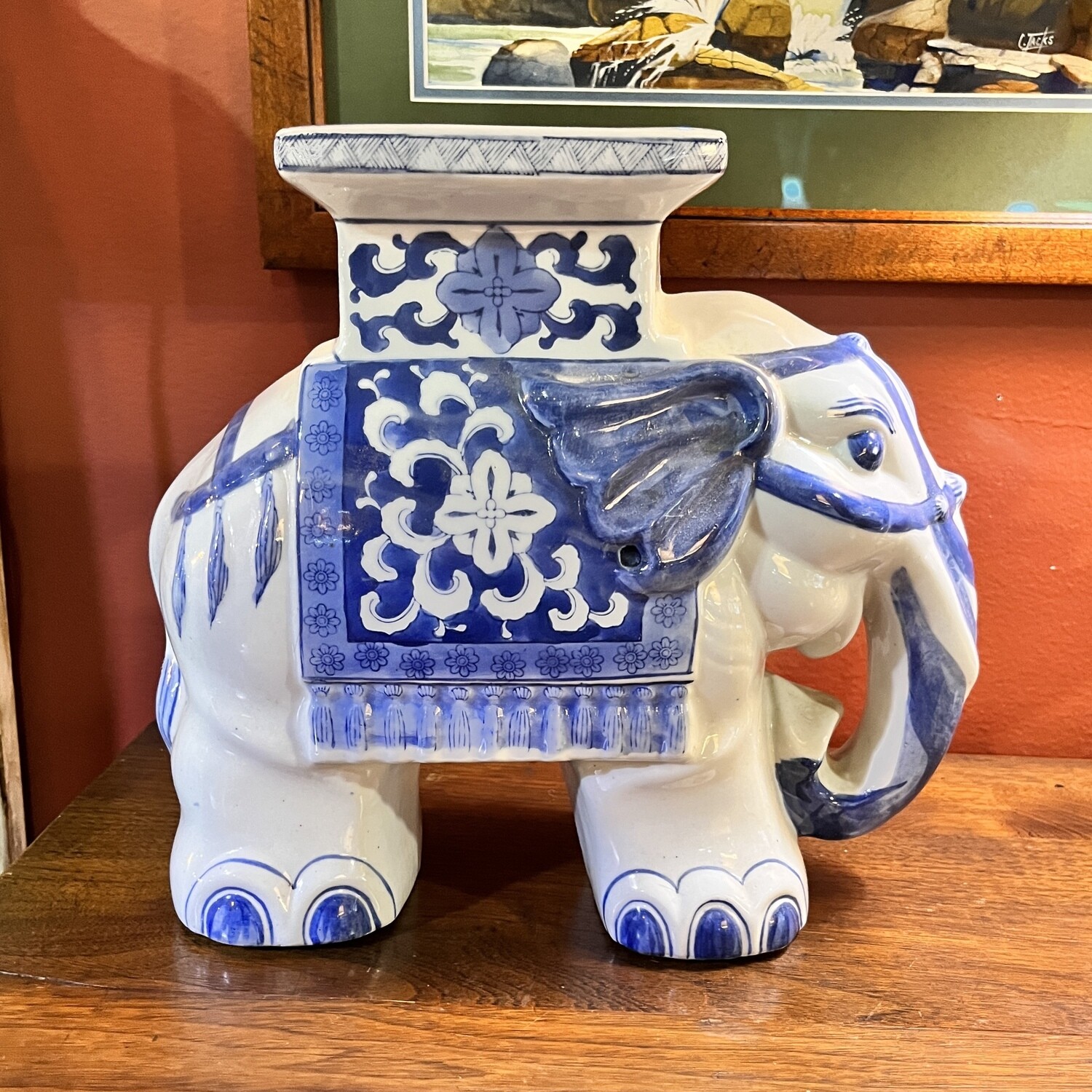 Mini Ceramic Elephant Table/Plant Stand