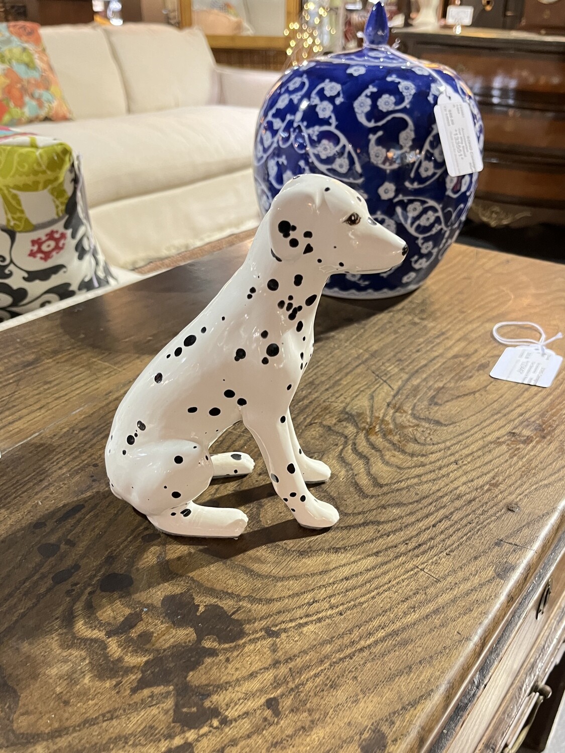 Ceramic Dalmatian Sitting Figurine