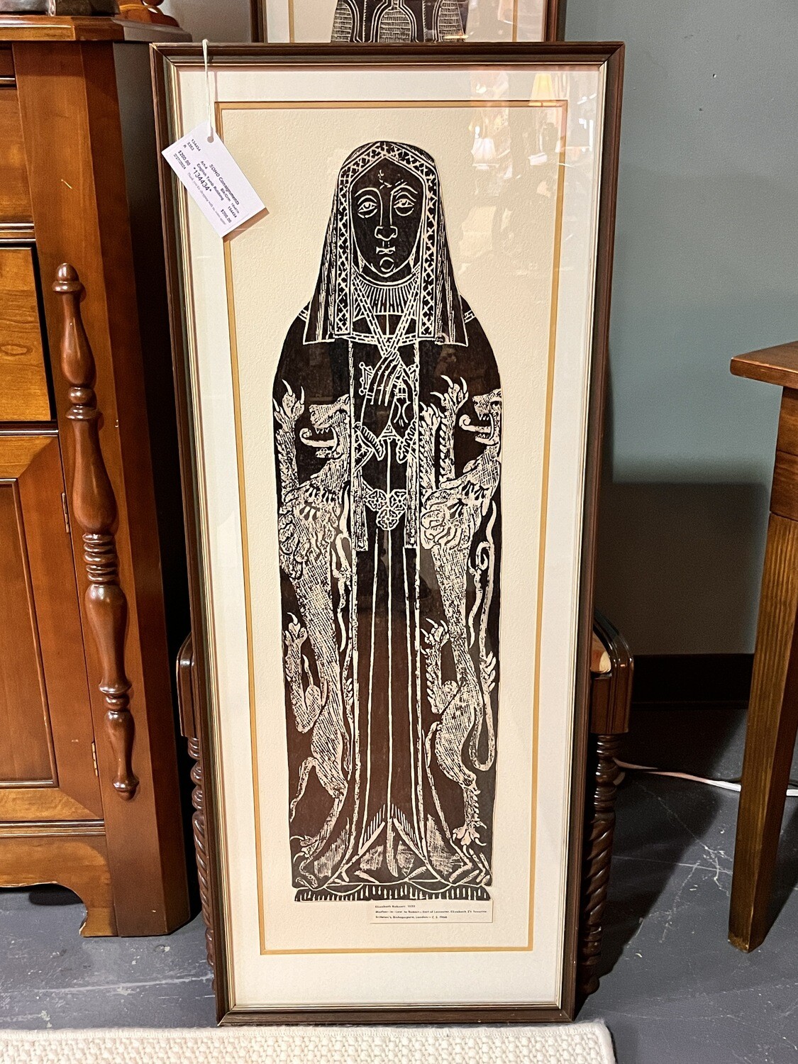 English Tomb Rubbing - Elizabeth Robsart, Artist