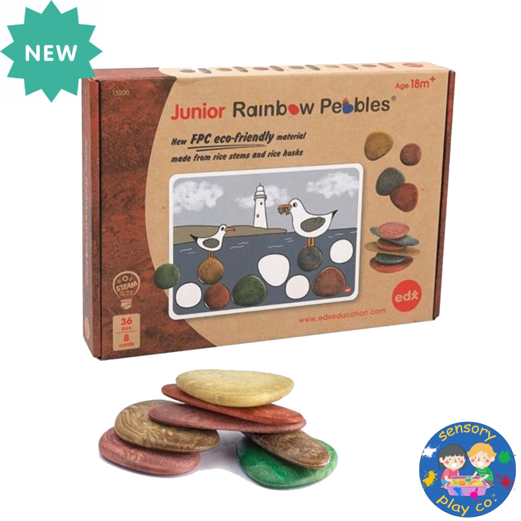 Eco-Friendly Junior Rainbow Pebbles (36 pebbles, 8 Activity cards ...