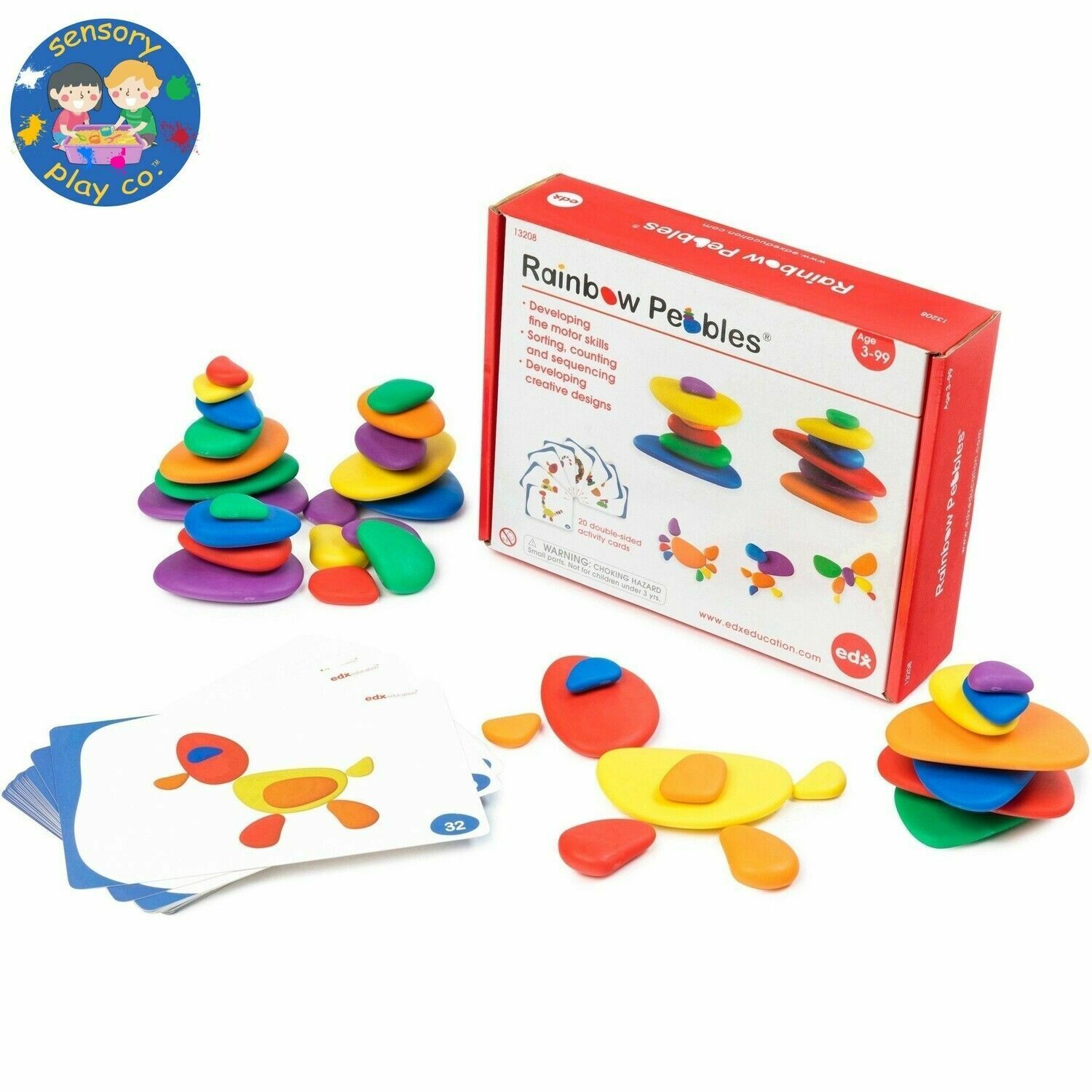 Rainbow Pebbles (36 pebbles, 20 Activity cards) | Sensory Store | Award ...