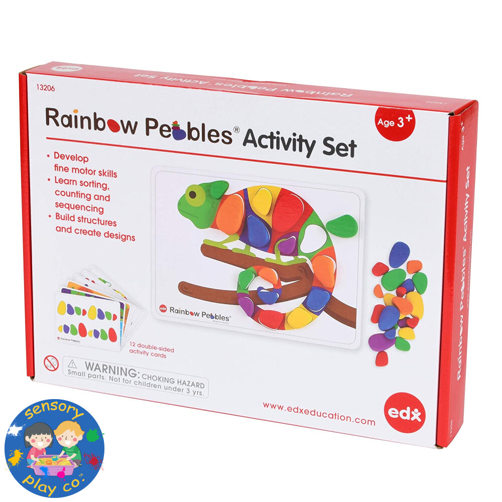 Rainbow Pebbles Activity Set (48 pebbles, 12 double-sided A4 size ...