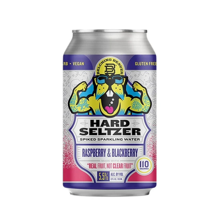 Belching Beaver Raspberry & Blackberry Hard Seltzer