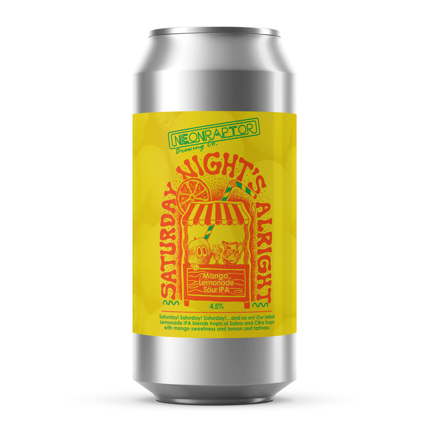Neon Raptor Saturday Night's Alright Mango Lemonade Sour IPA