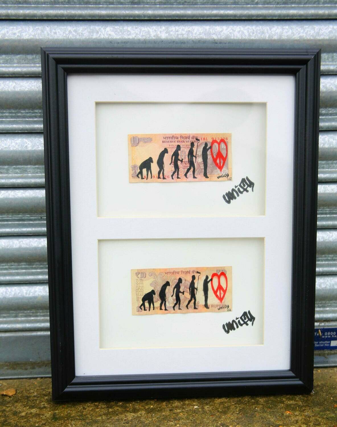 Revolution of a Street Artist Rupee - Hand-Sprayed Art on Rupee Notes