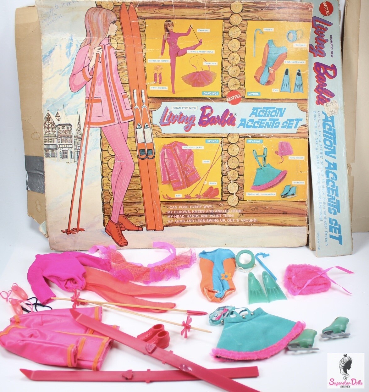 1970 Sears Exclusive: Living Barbie Action Accents Barbie Doll Fashion Set