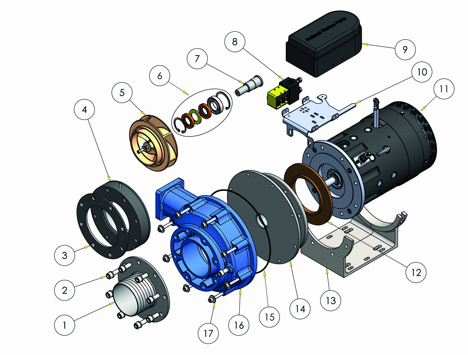 JT90 Horizontal - Exploded view