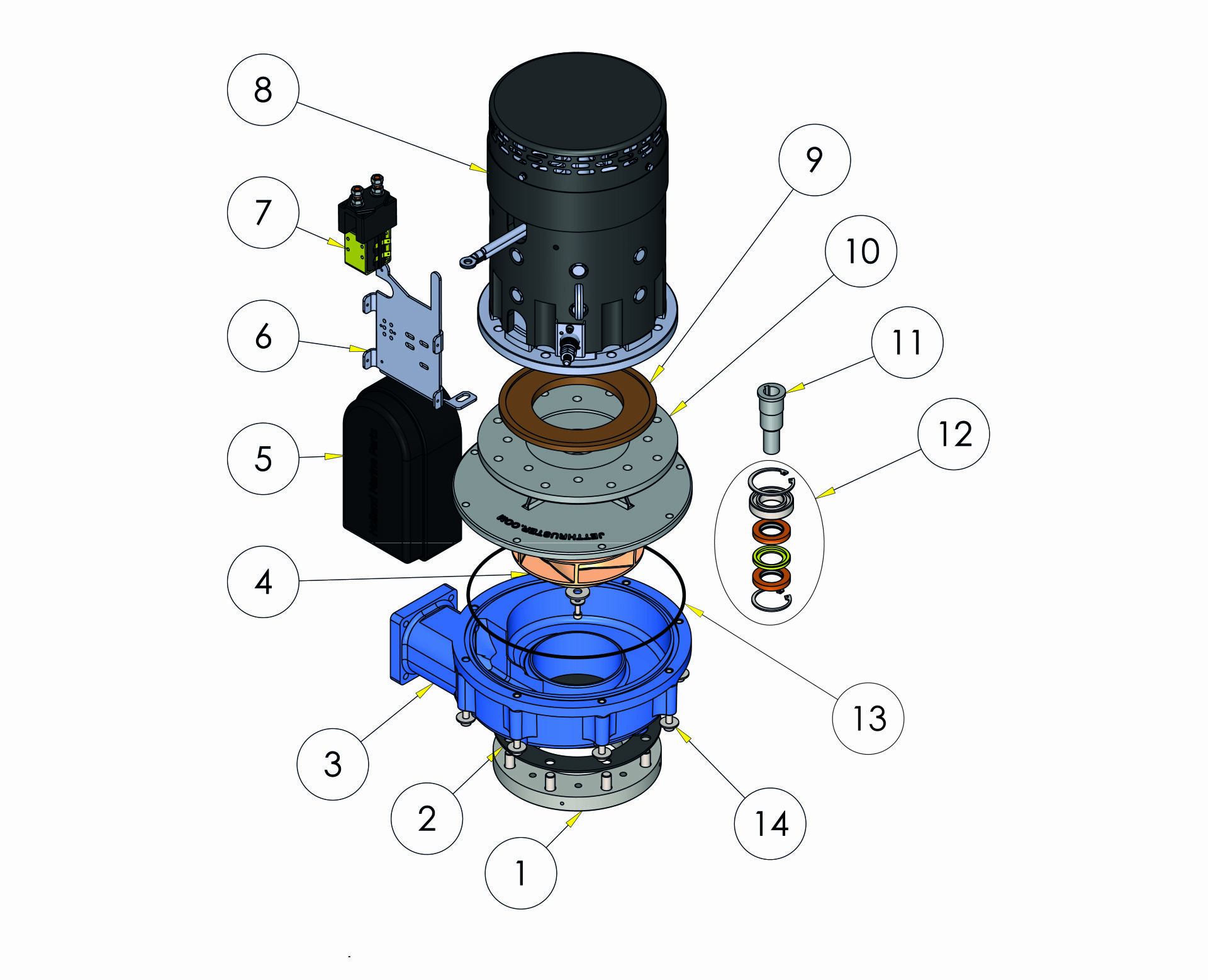 JT90 Vertical - Exploded view
