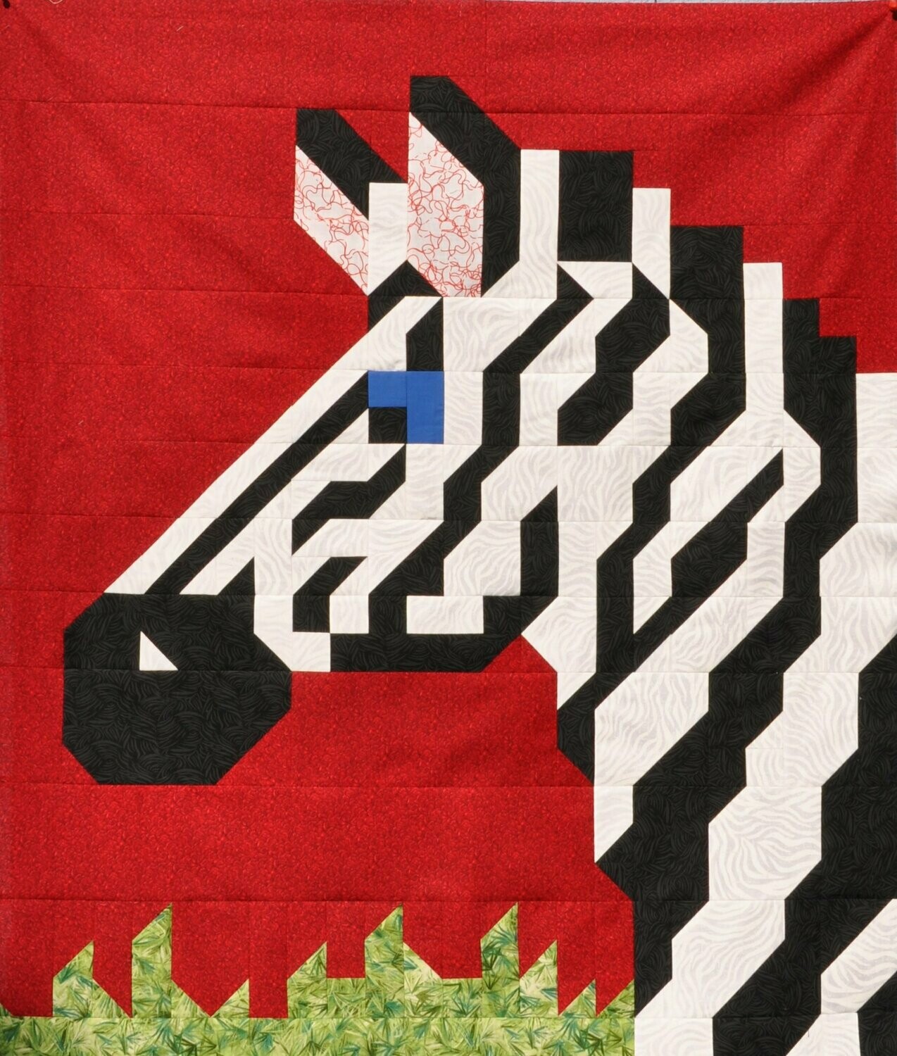 Zebra Quilt Pattern - 3 sizes - PDF