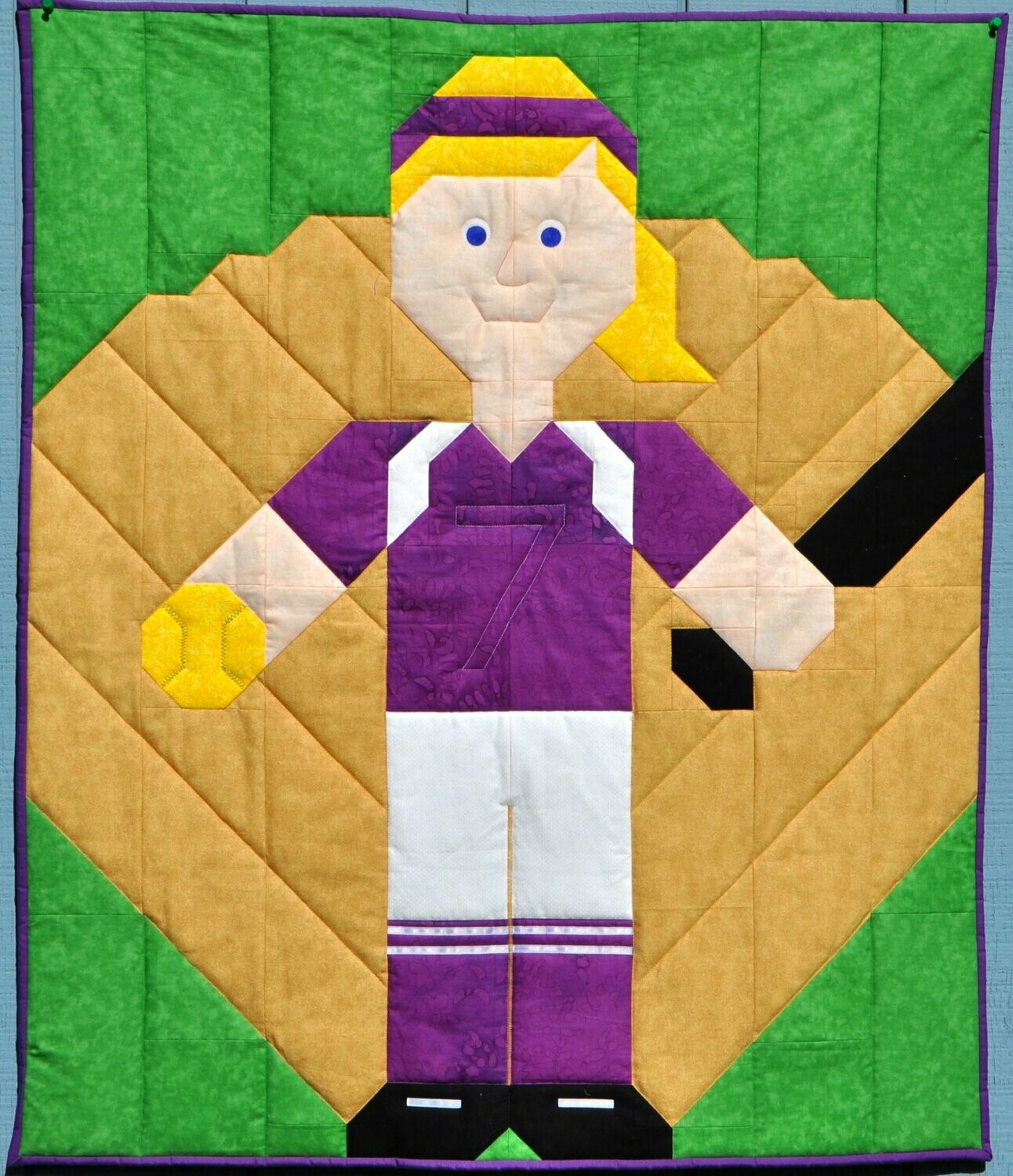 Softball Quilt Pattern - 3 Sizes - PDF