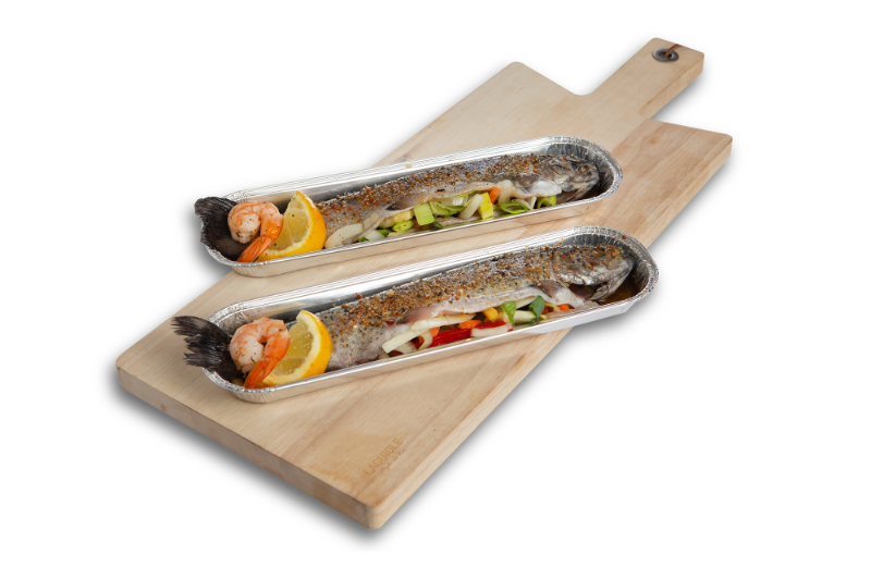 Gevulde forel in knoflookolie