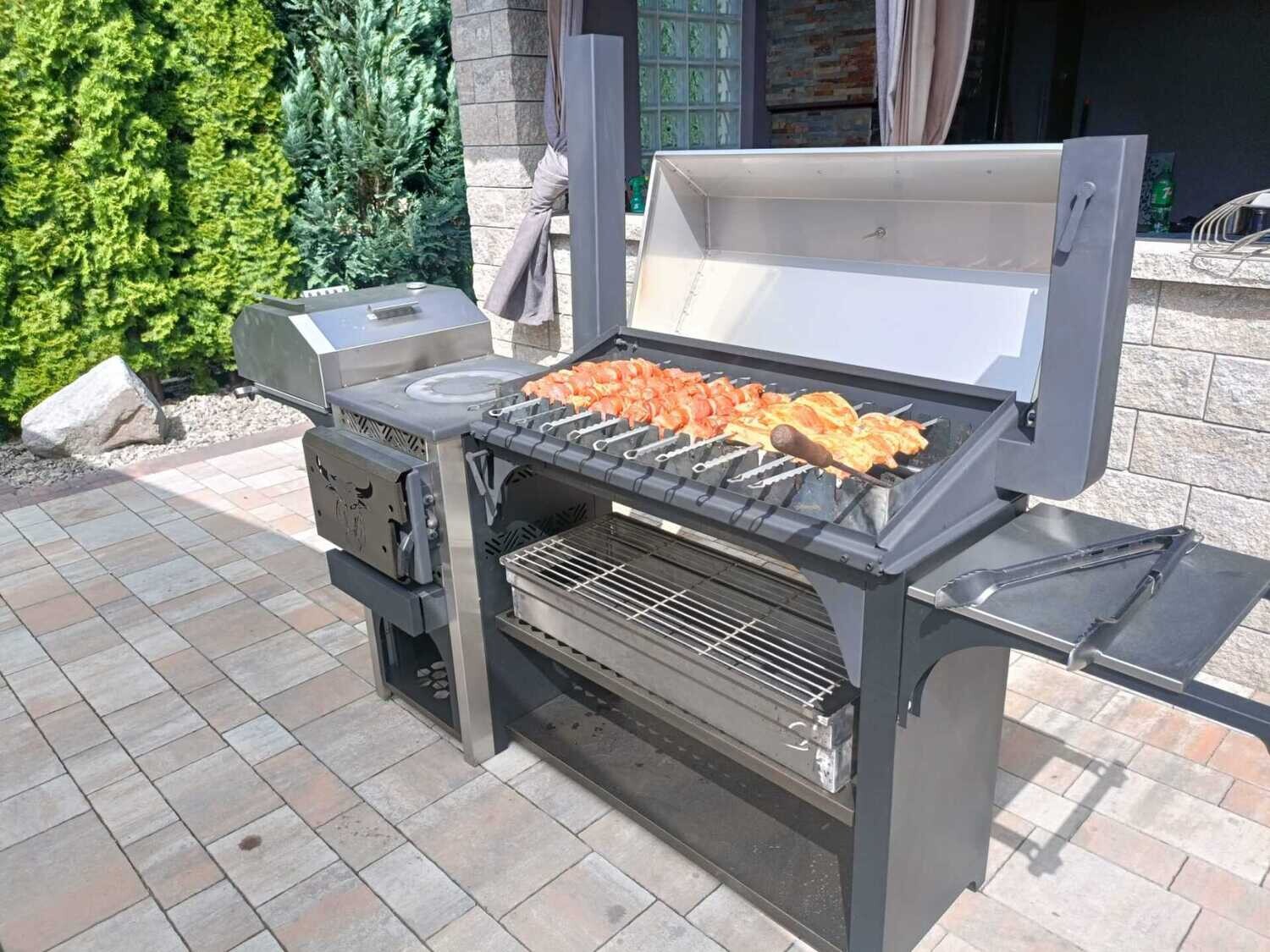 Holzkohlegrill Kohlegrill BBQ Grill Räucherofen Pizzaofen Holzofen ...