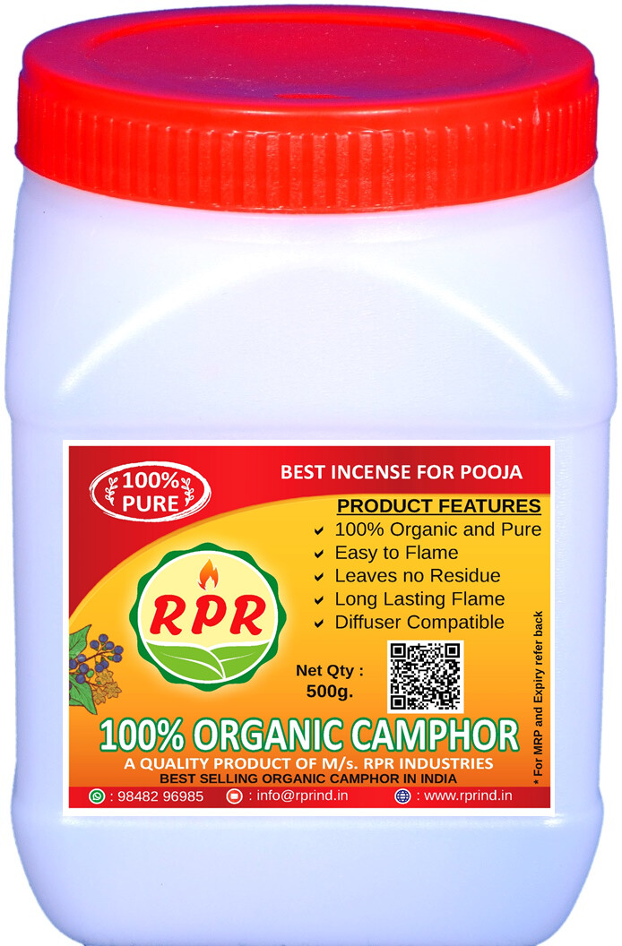 RPR Organic Camphor Tablets - 500g (500g X 1 Jar)
