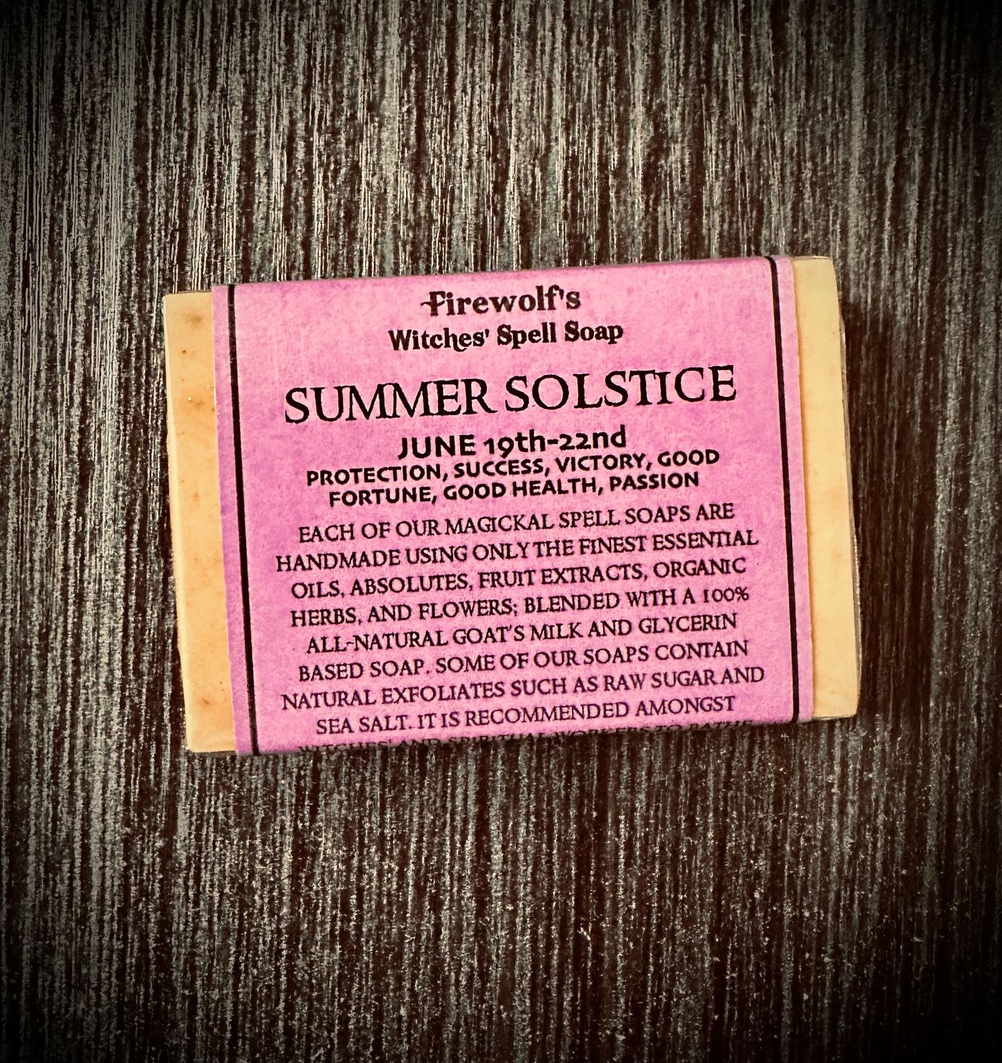 SUMMER SOLSTICE MAGICK Witches' Soap