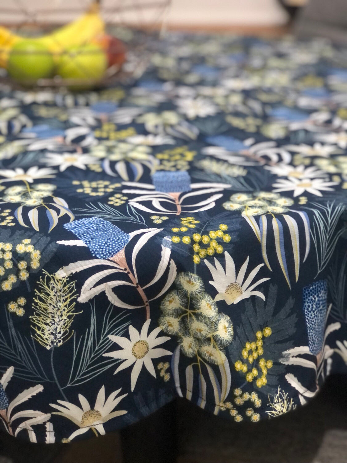 Navy Native Round Tablecloth