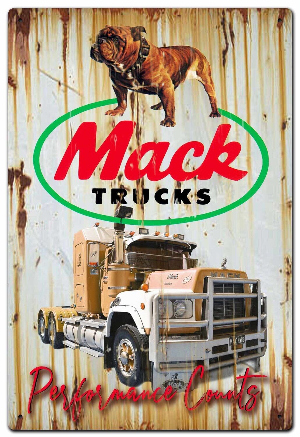 Mack Trucks Performance Counts Rectangular Tin Sign