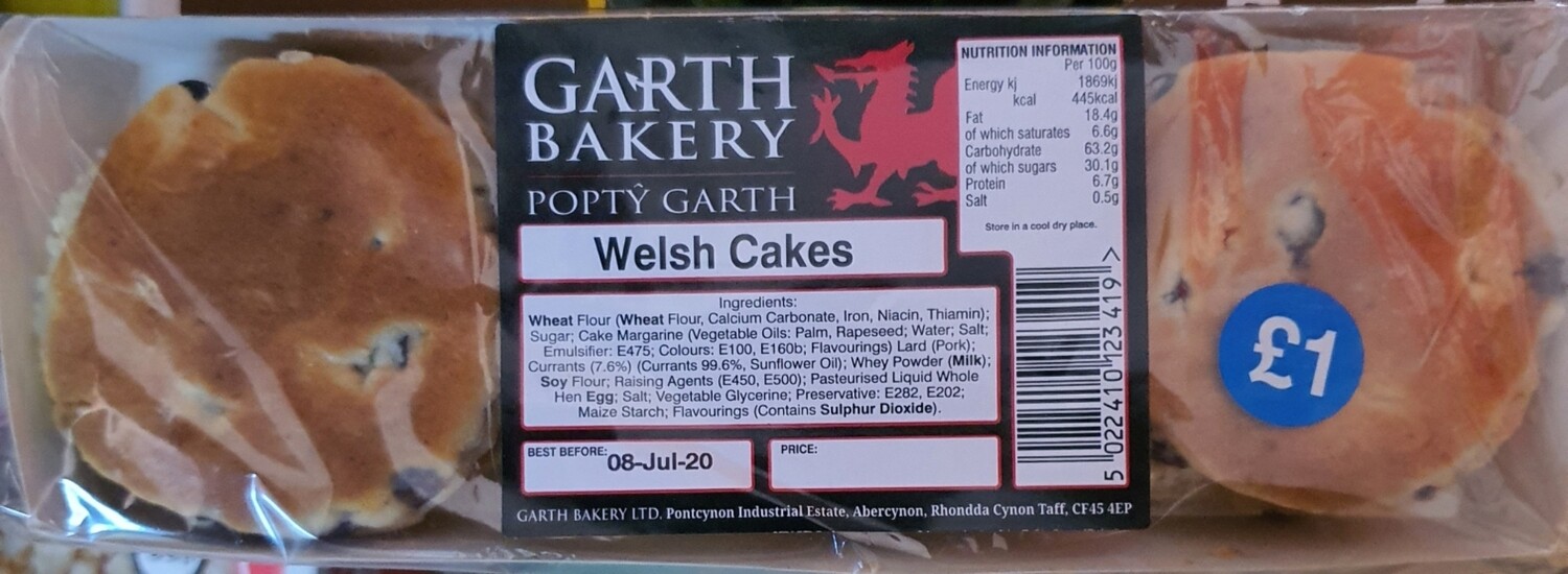 Garth bakery Welsh cakes 6 pack