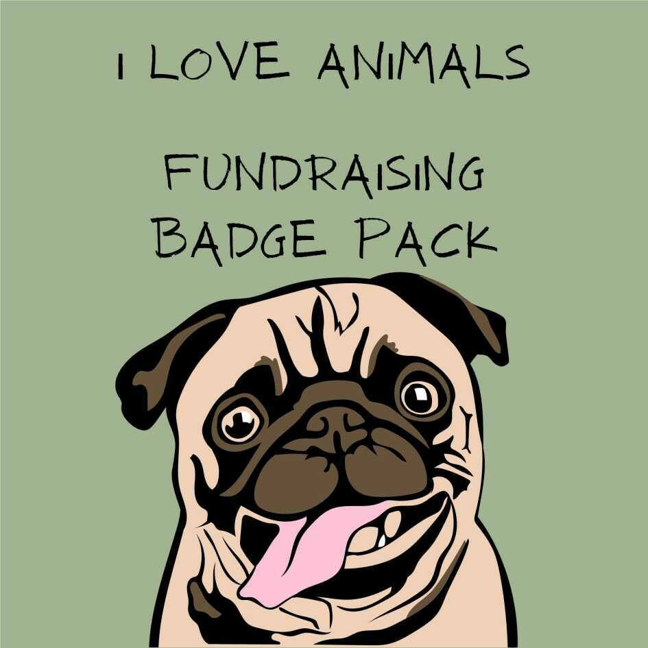 I Love Animals Button Badges (Ready-Made) PACK of 50