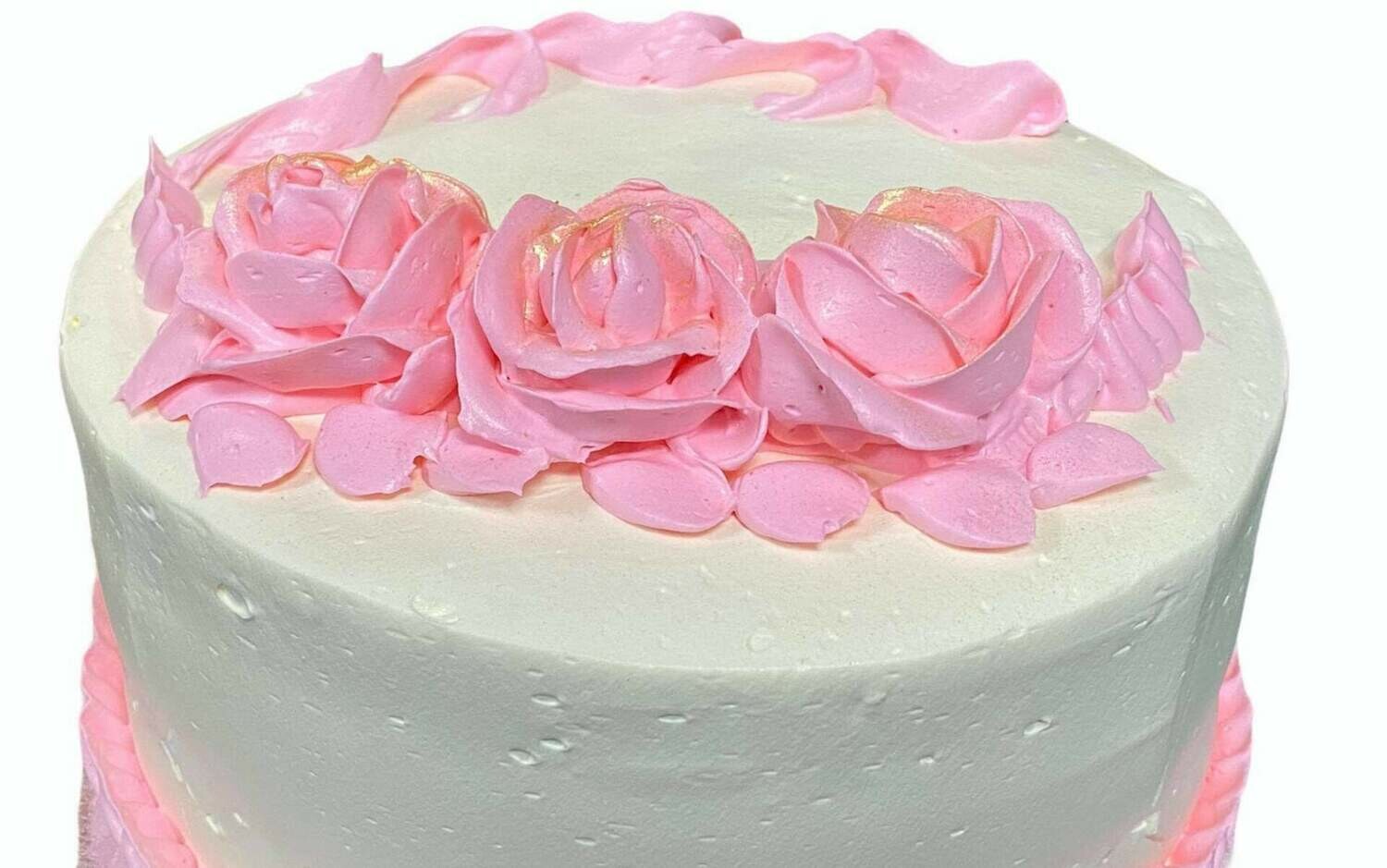 Vanilla Cake Pink Decoration