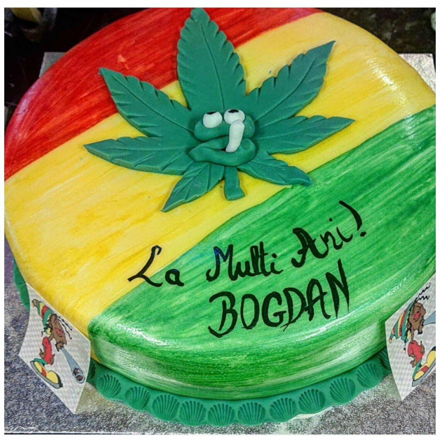 Cannabis Marijuana Royal Icing Cake