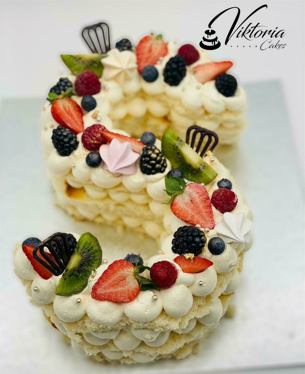 letter Shape Cake Fresh Cream Fresh Sponge