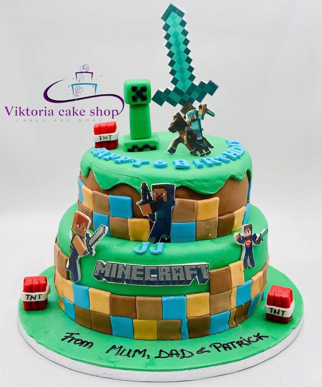 Minecraft Cake Steve Edible Cake Egg free sponge