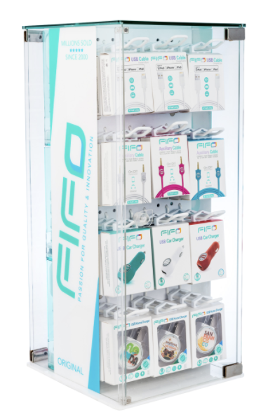 FIFO COUNTER SPINNER CHARGER DISPLAY
