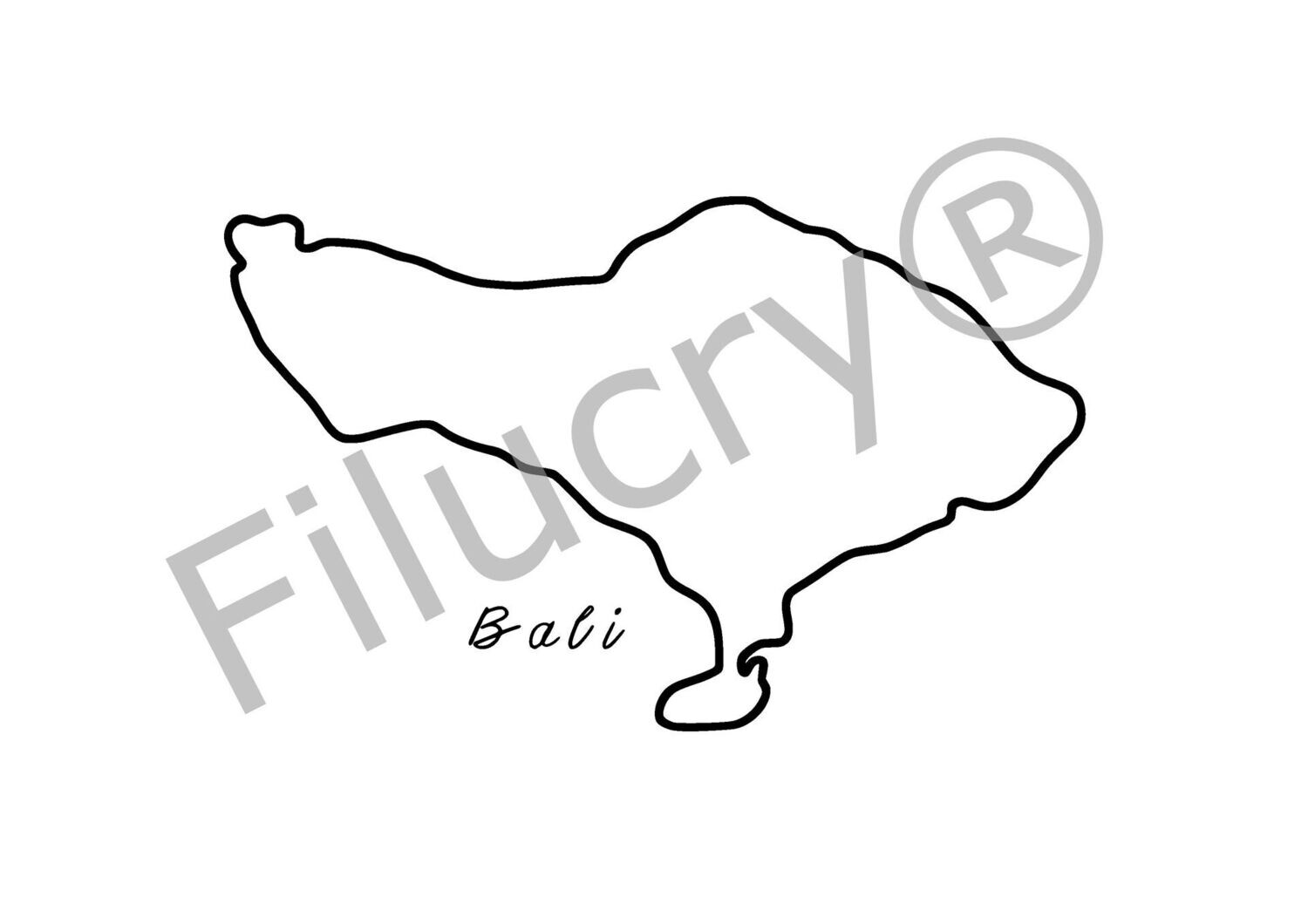 Bali Umriss Banner, Digitaler Download, SVG / JPG / PNG / PDF