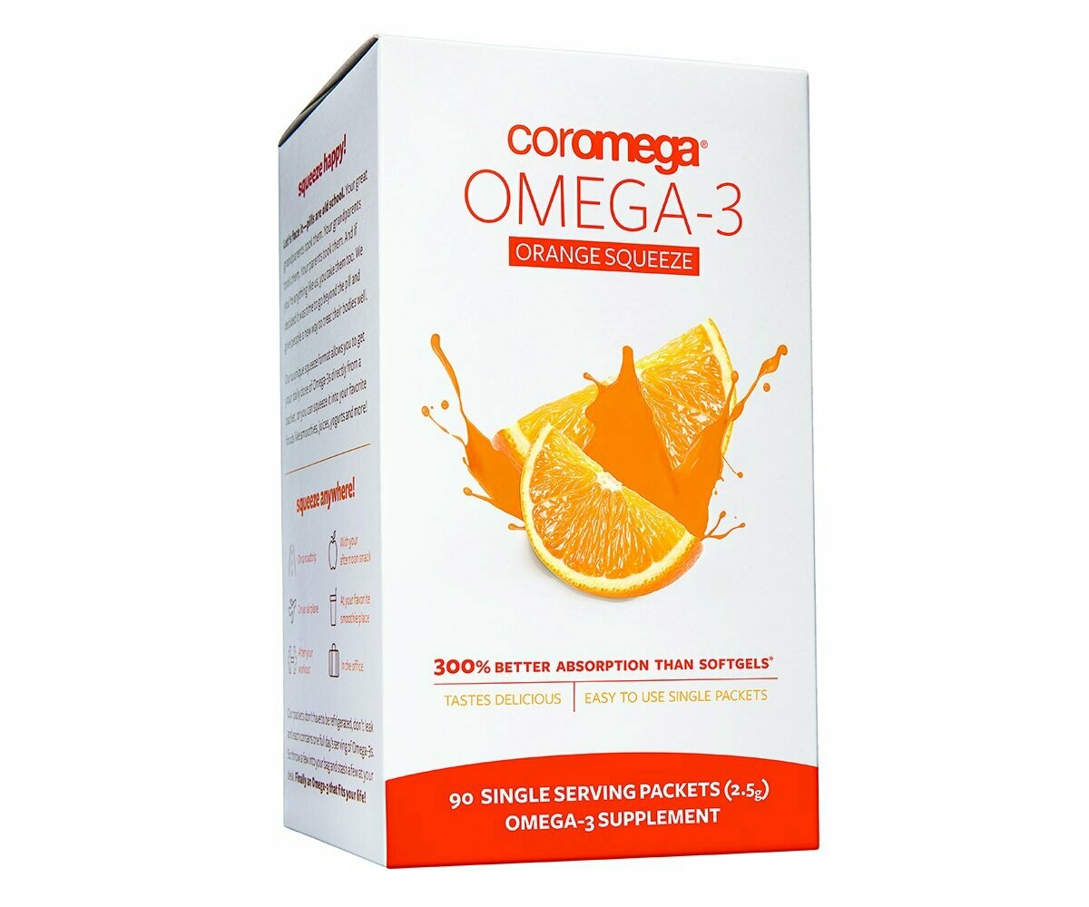 Coromega Omega-3 Fish Oil Orange Squeeze 90 Packet - Store - Wild ...