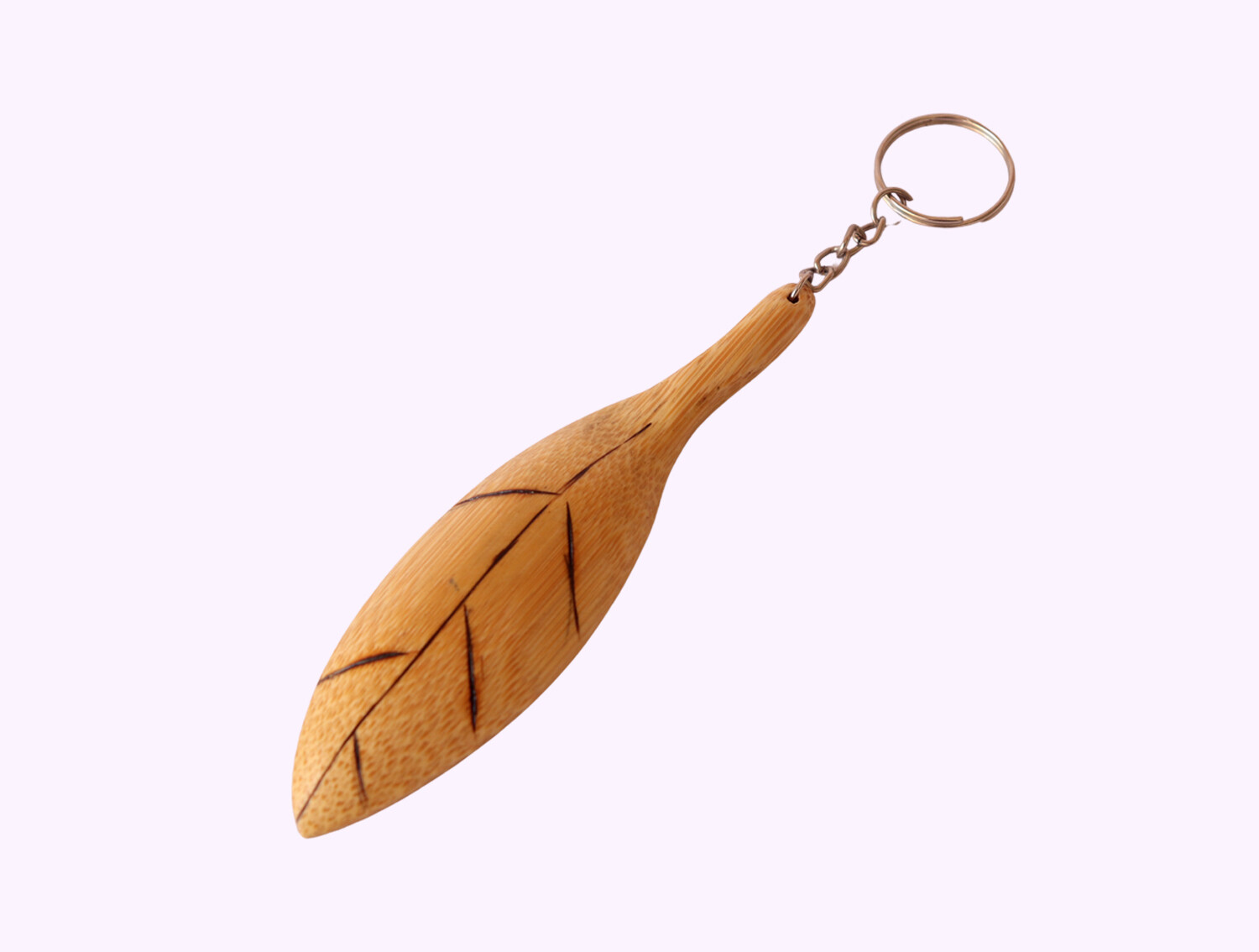 Leaf shaped bamboo keychain - Mother's Day - GiftAbled