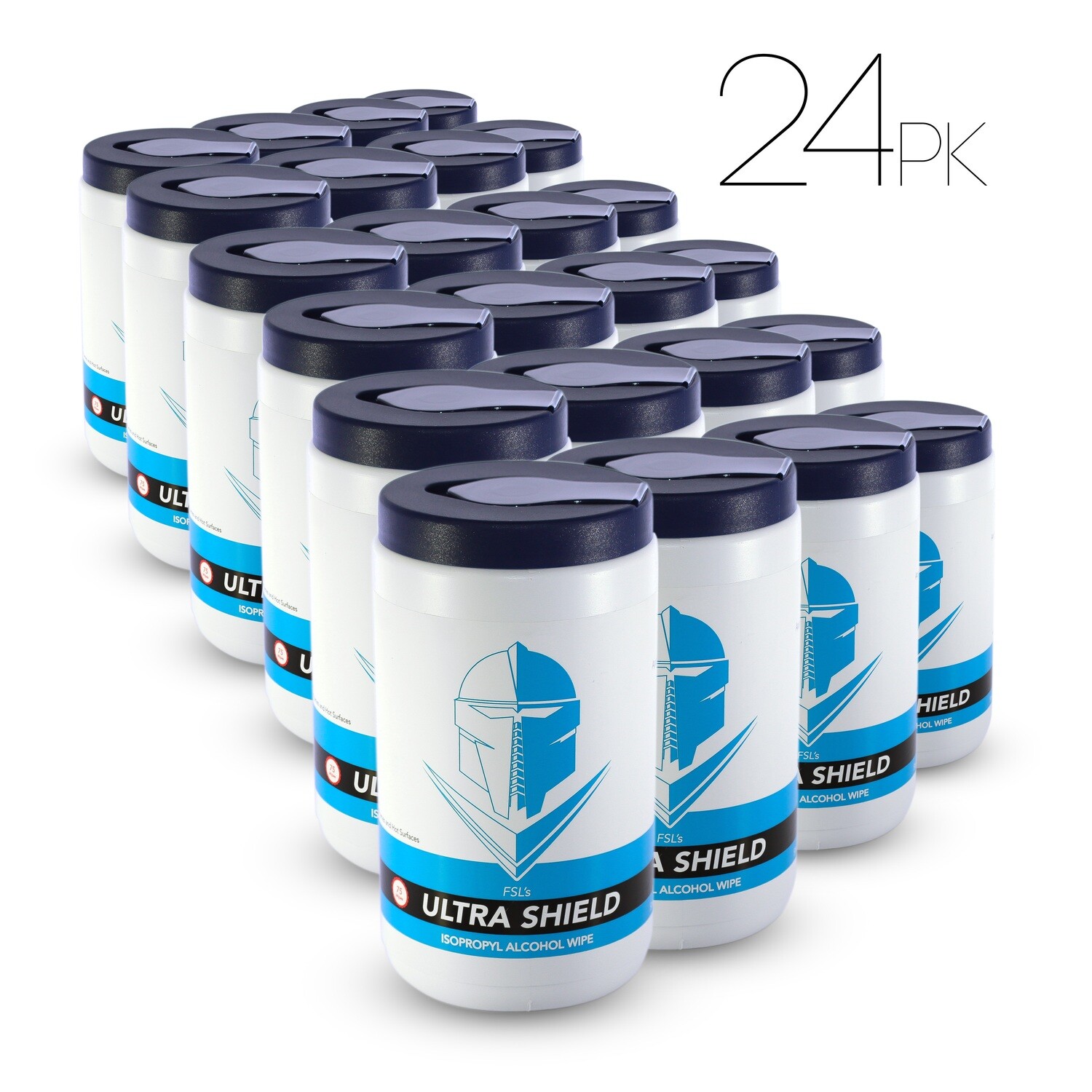 ALCOHOL WIPES (ISOPROPYL 70%) ULTRA SHIELD CANISTER 75 PACK AUSTRALIAN ...