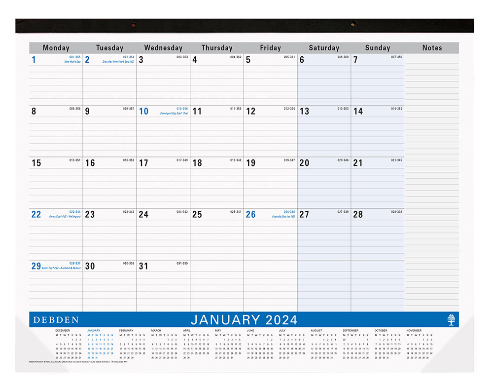 PLANNER 2024 DEBDEN 420X594MM 3901.C59 DESK TOP MTV NAVY