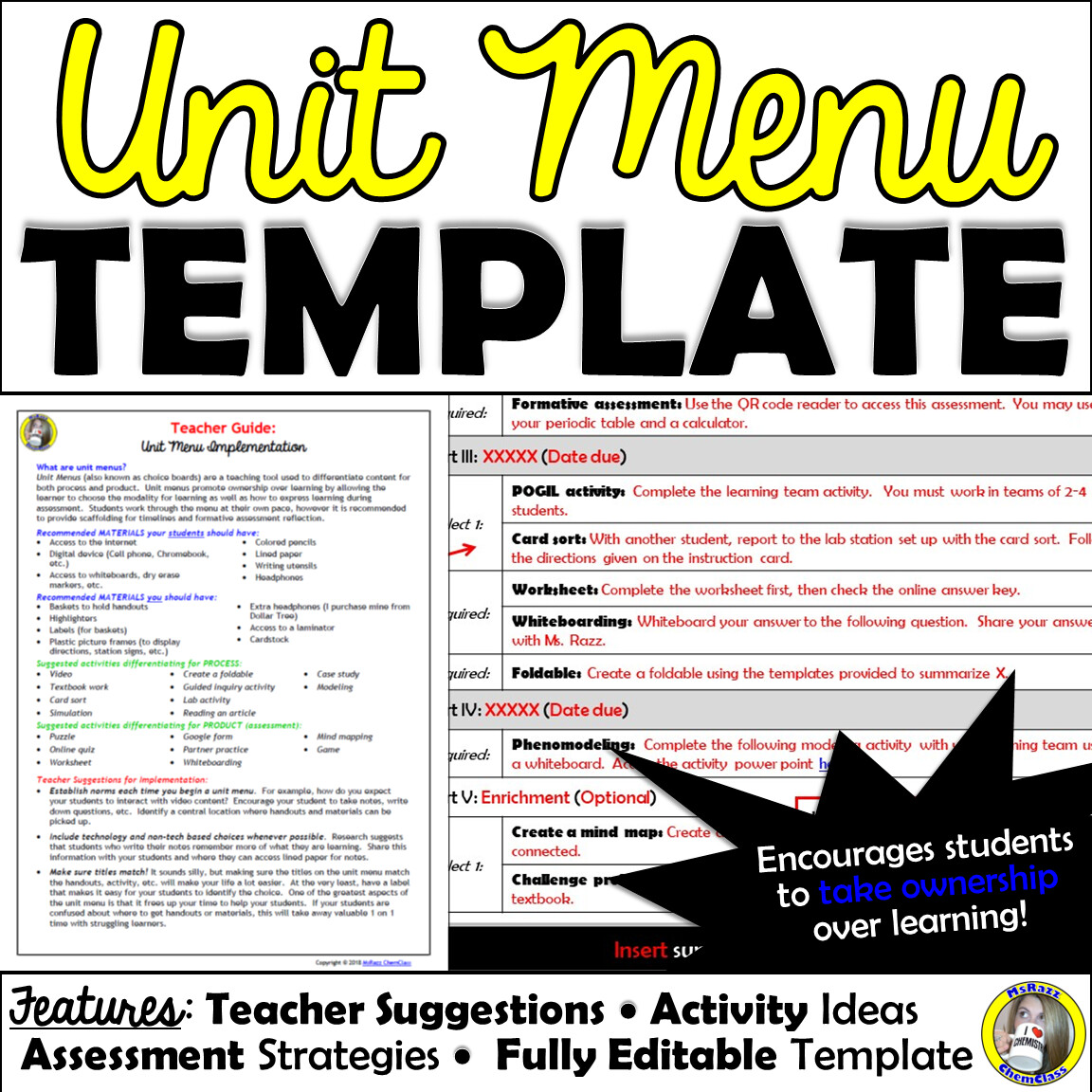 Unit Menu Template and Implementation Guide