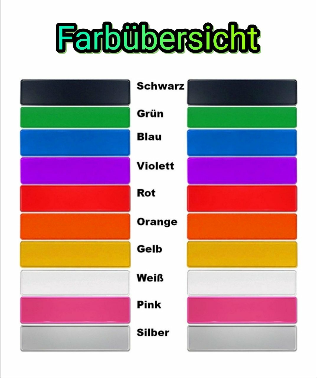 Auto LKW Bus Kennzeichen Wunschkennzeichen EU Kennzeichen Funschild