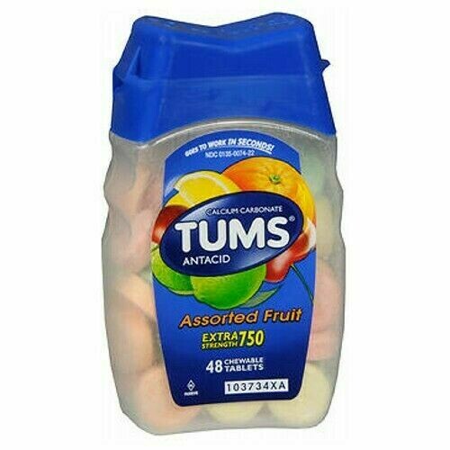 Tums Extra 750 - 48 Chewable Tablets (GLUTEN FREE)