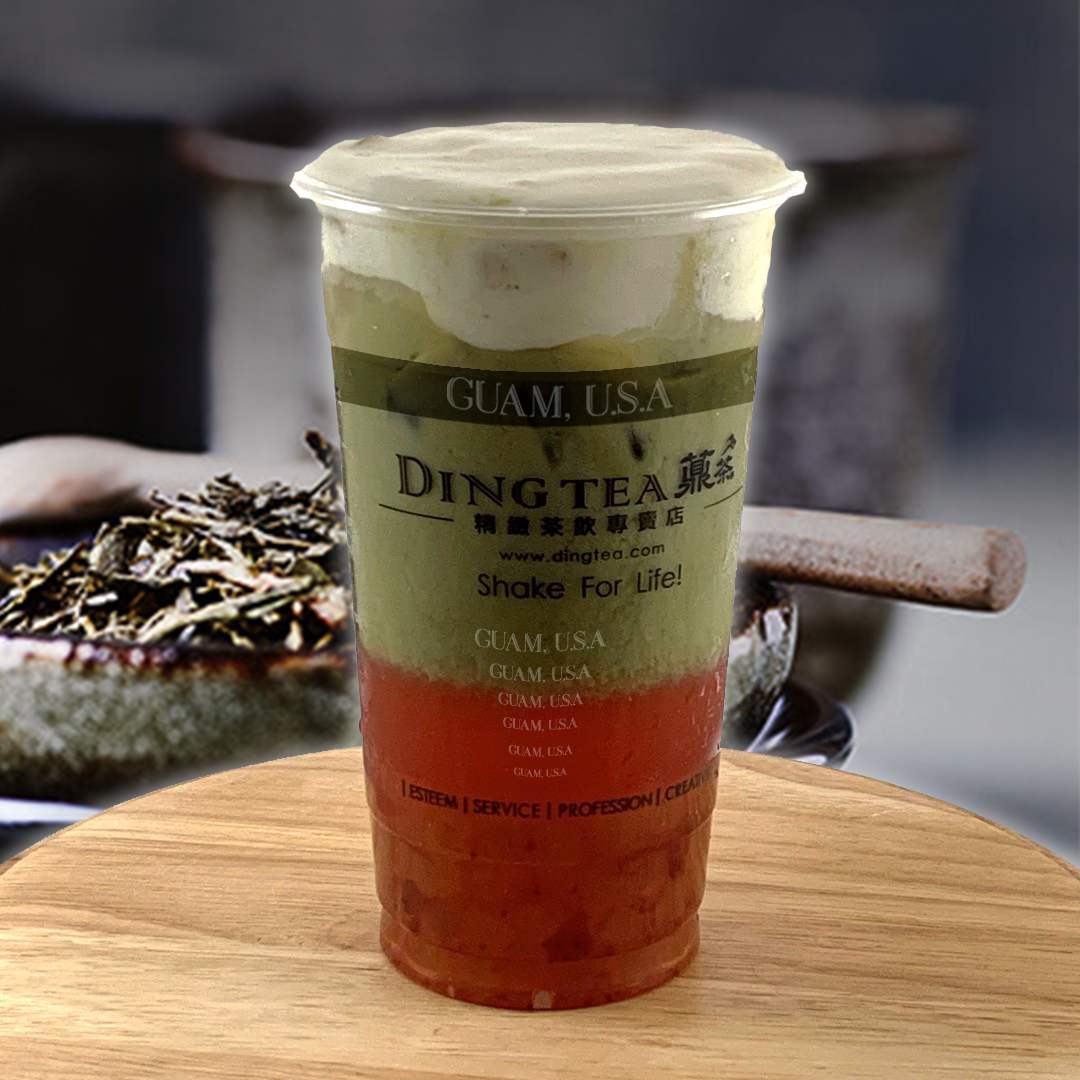 Strawberry Matcha Milk Tea | Ding Tea Guam
