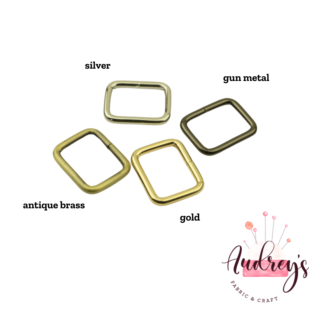 Antique Brass | 25mm (1'') Rectangular Rings, 2-Pack