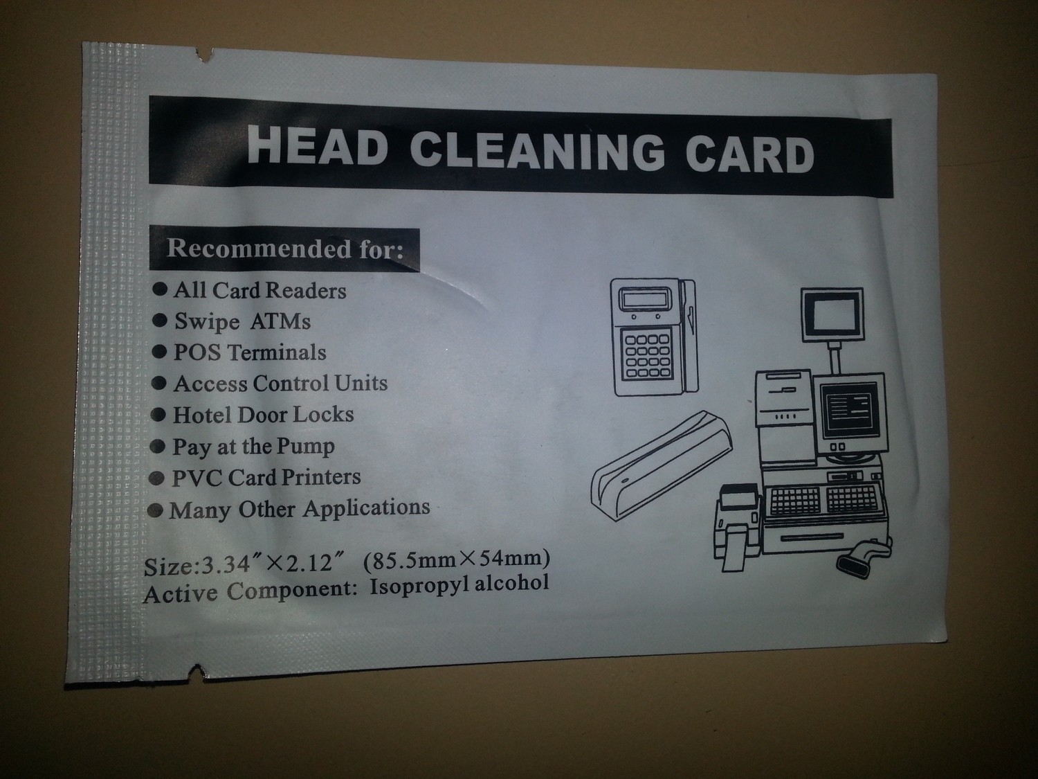 CR80 Sized IPA (isopropyl alcohol) Cleaning Cards