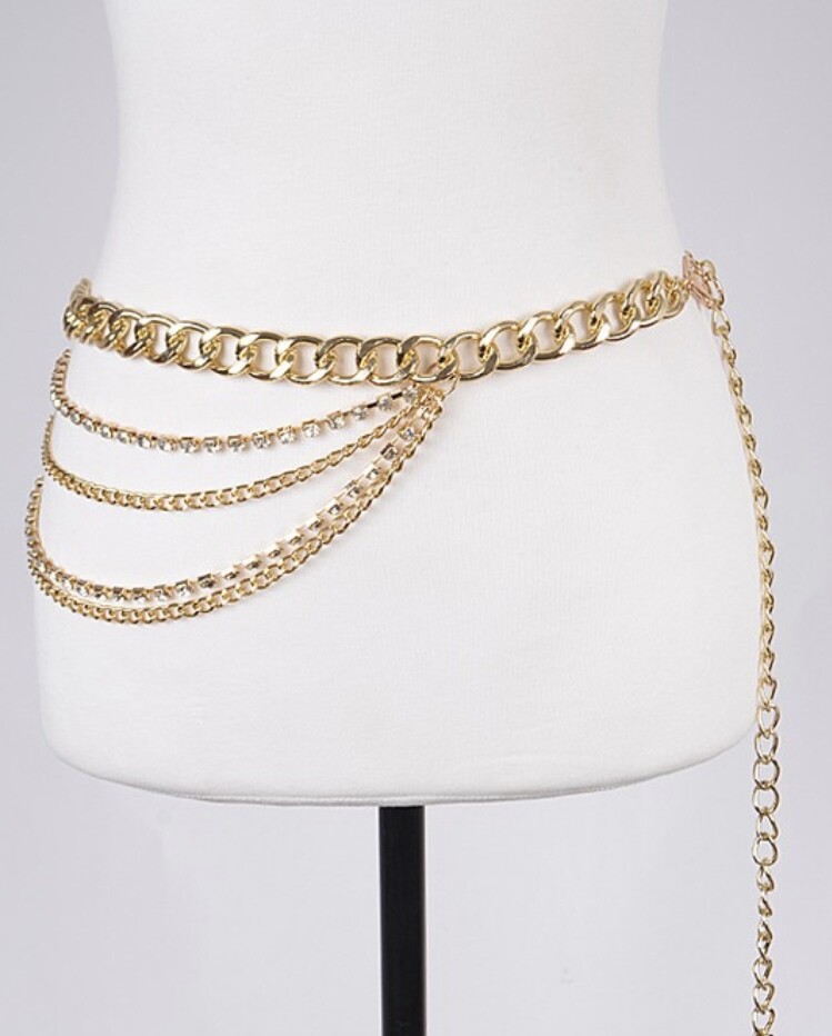 Gold Layered Belt With stones