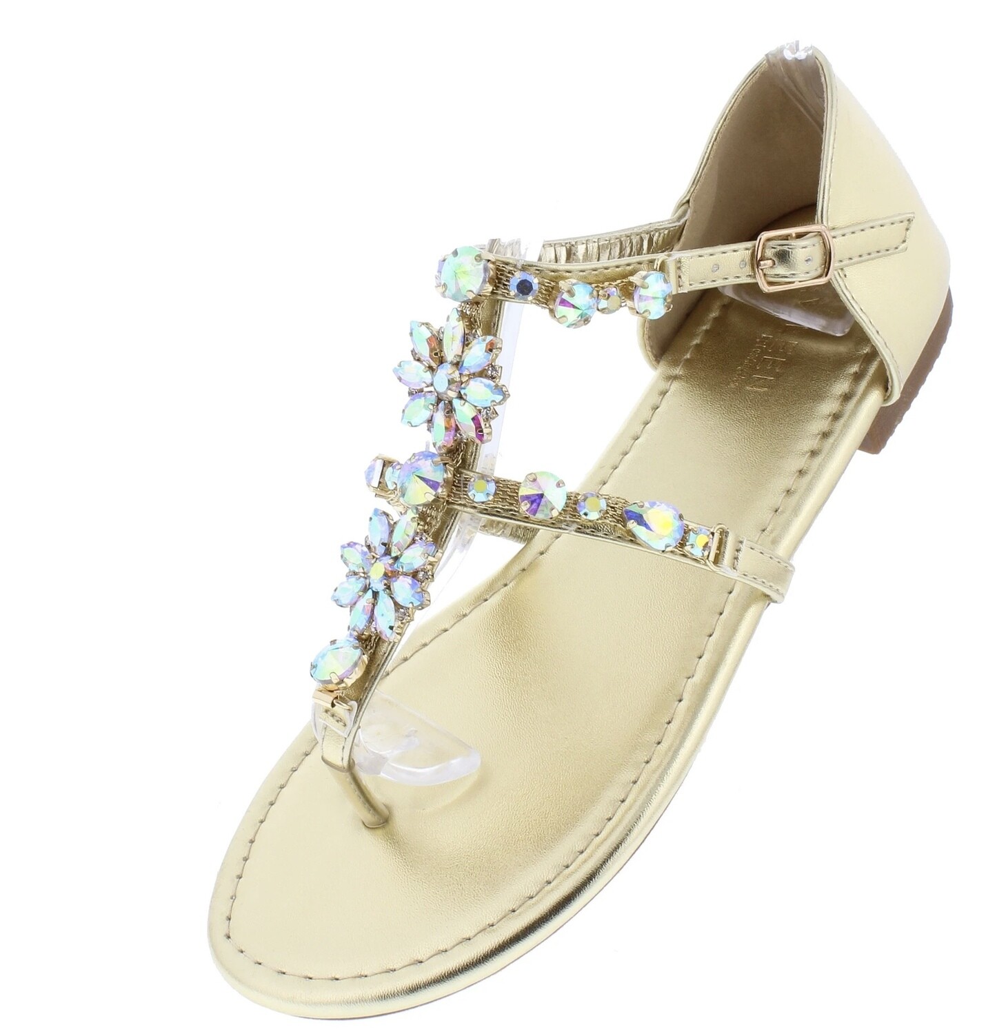 Gold Close Back Gem Sandals