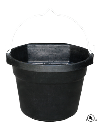 12 Quart Heated Flat Back Rubber Bucket