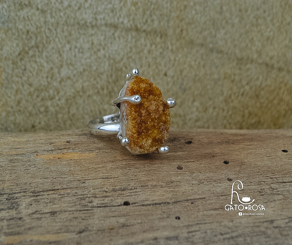 ANILLO DE PLATA 925 Y DRUSA TALLA AJUSTABLE AN0398M